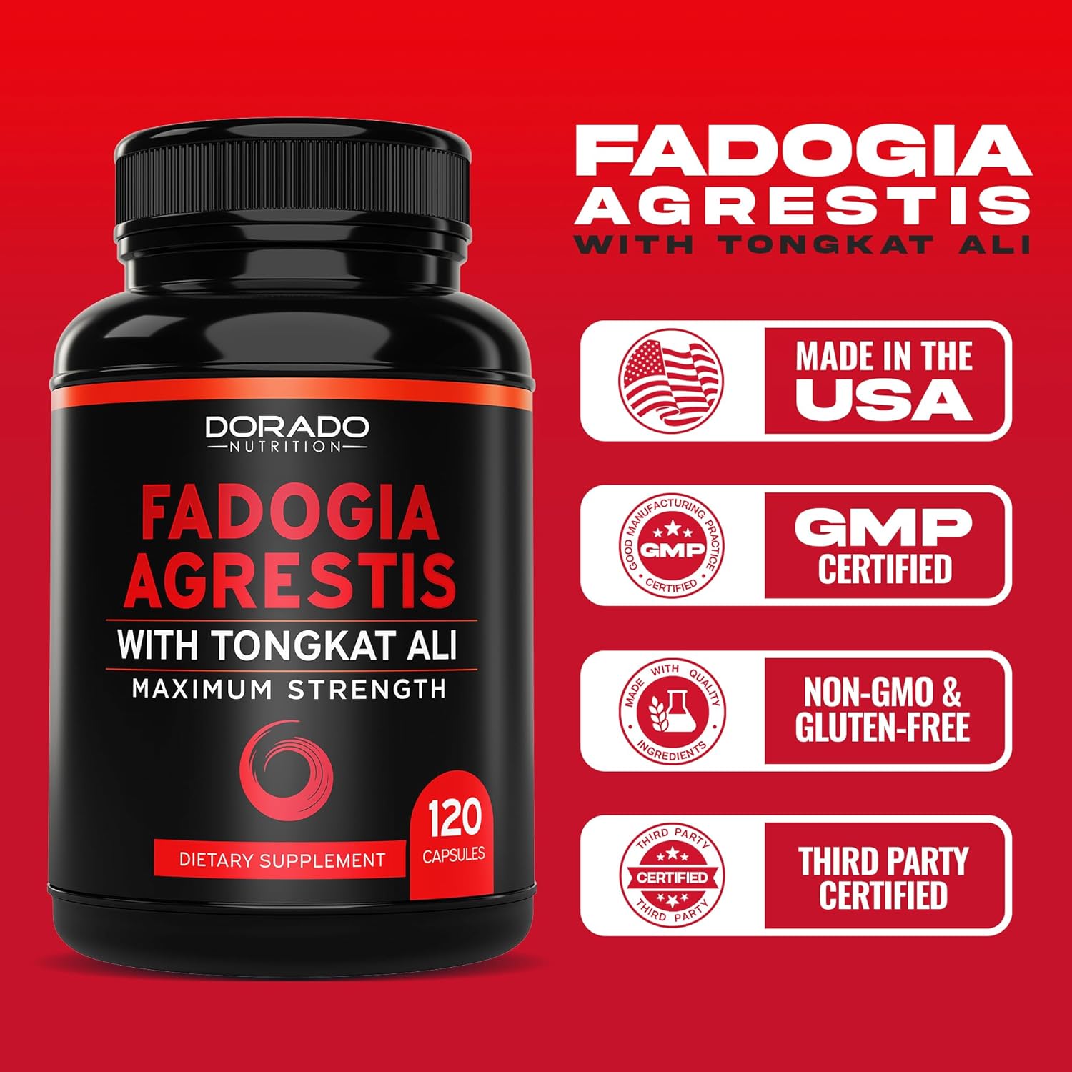 Fadogia Agrestis and Tongkat Ali Supplement Performance Blend – (120 ...
